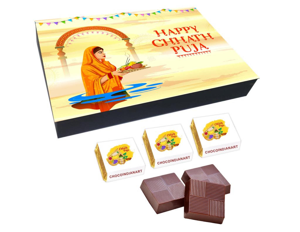 Nice Happy Chhat Puja Delicious Chocolate Gift Box - ChocoIndianArt